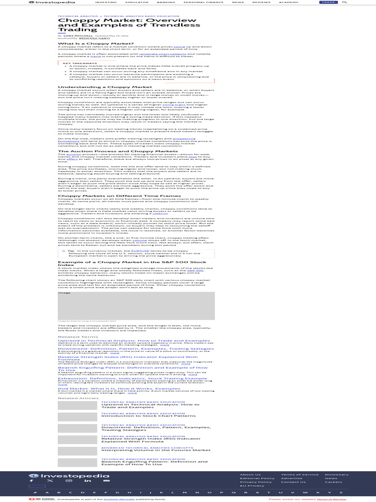 Choppy Market: Overview and Examples of Trendless Trading | PDF ...