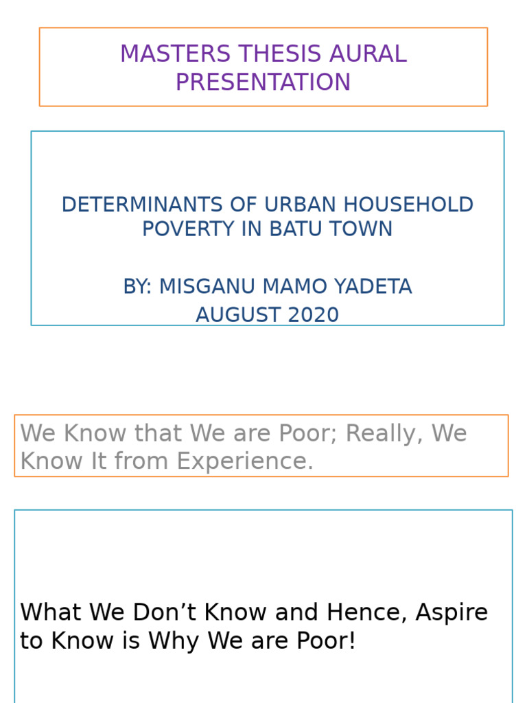 Masters Thesis Aural Presentation | PDF | Sampling (Statistics) | Poverty