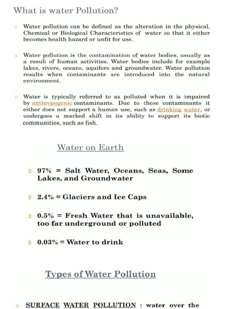 Lecture 17-18 - Water Pollution | PDF Lecture 17-18 - Water Pollution | PDF