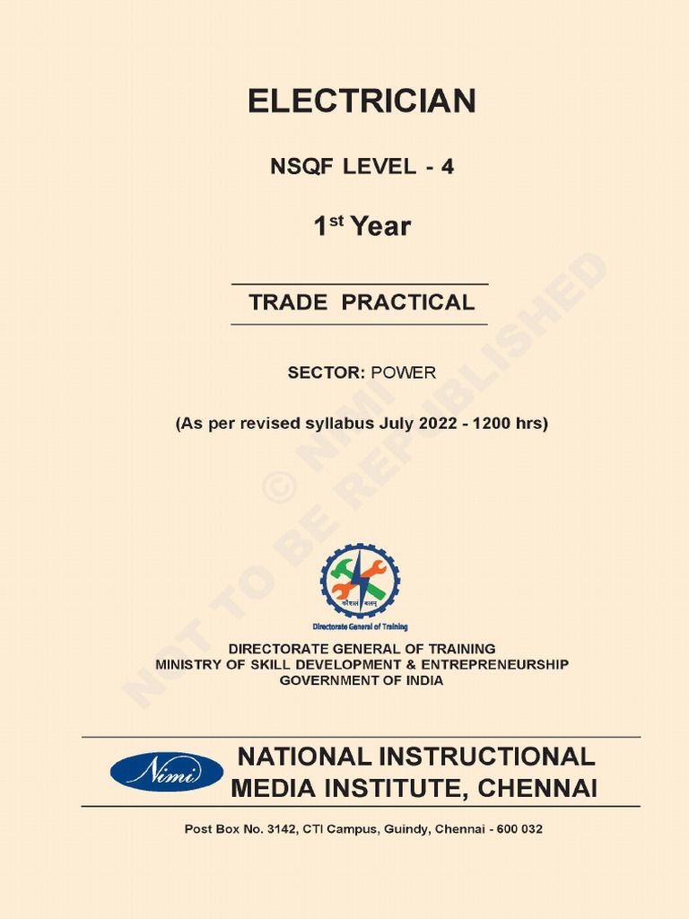 Electrician - 1st Year - TP (NSQF 2022) | PDF