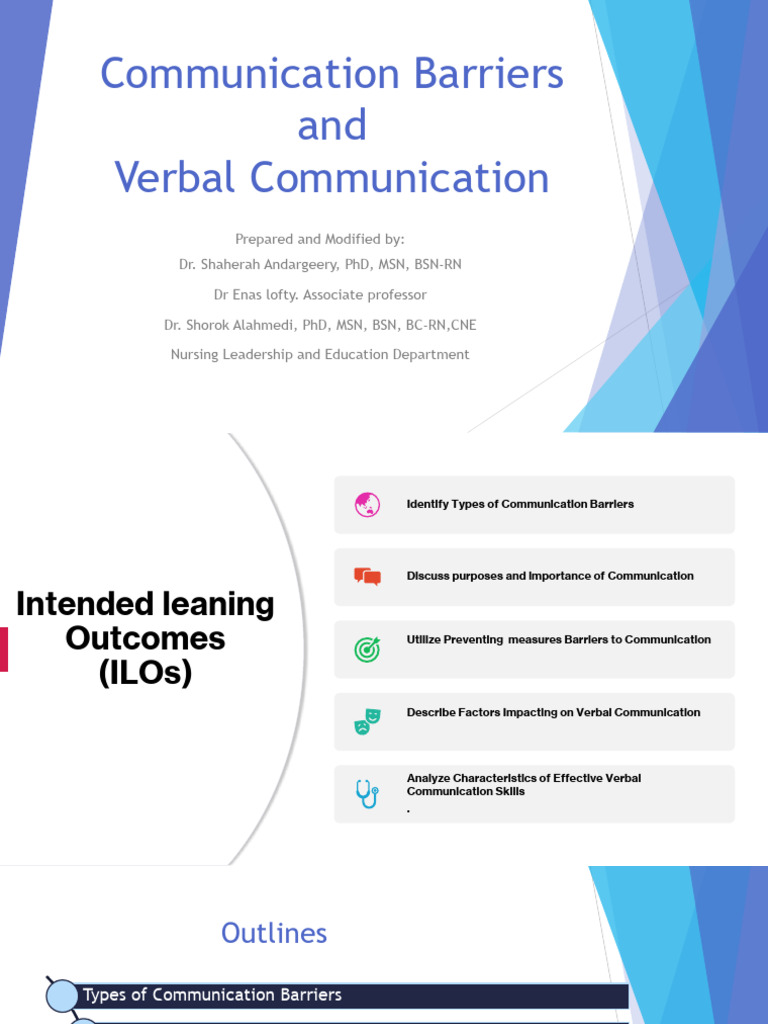 Lecture 2 Communication Barriers and Verbal Communication | PDF ...