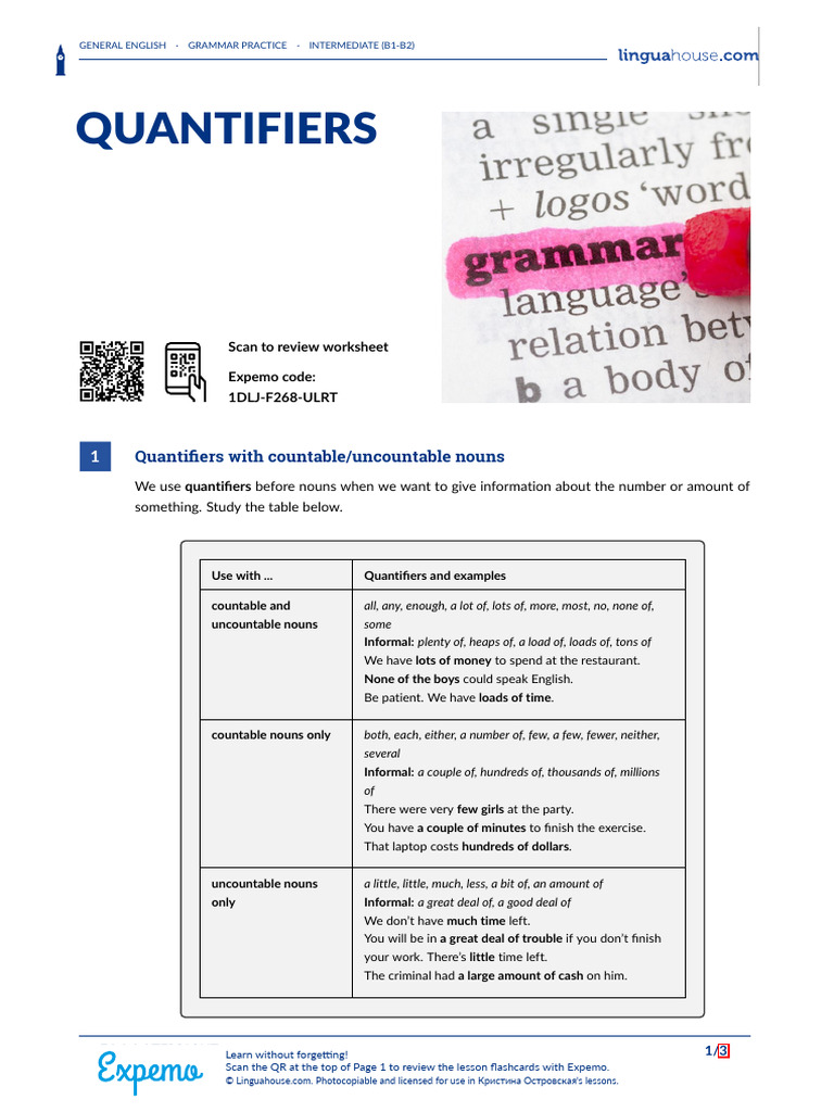 Quantifiers British English Student | PDF | Noun