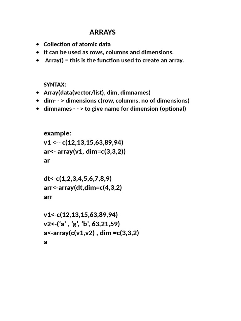 Intro to Arrays and Lists | PDF | Technology & Engineering
