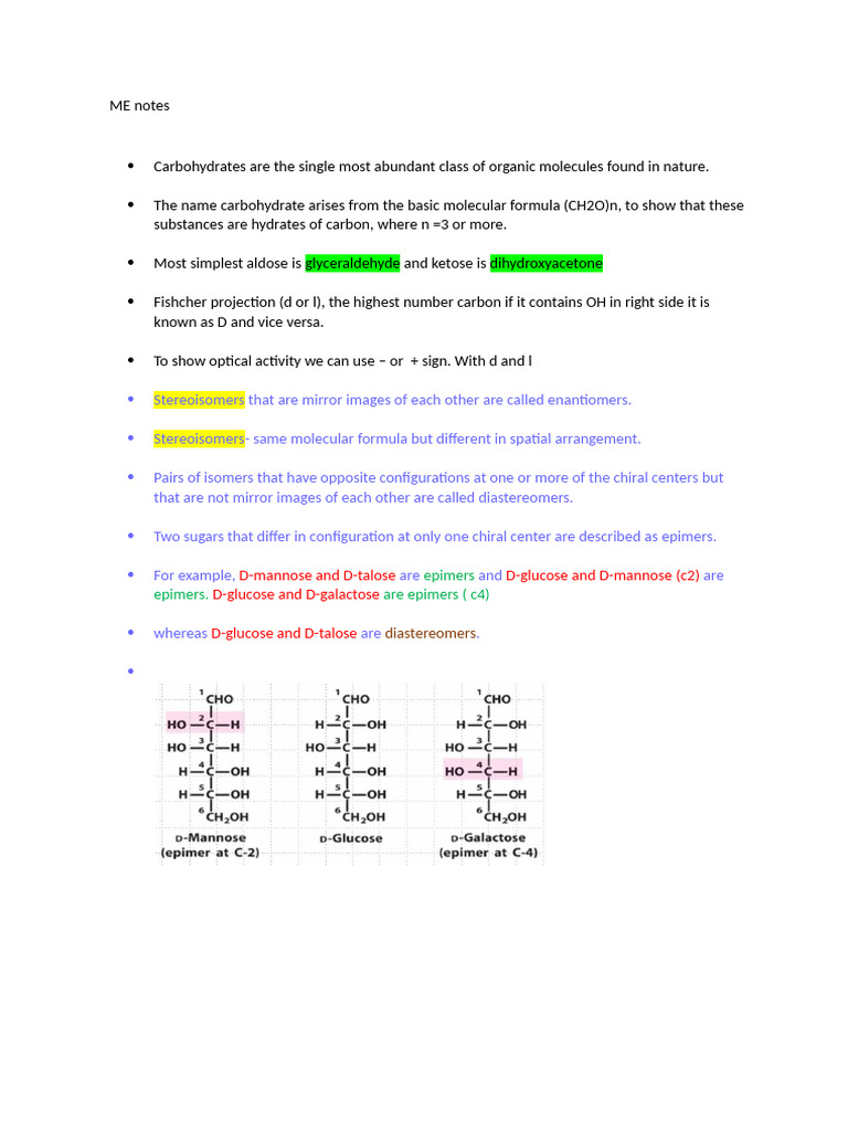 ME notes | PDF | Amino Acid | Glucose