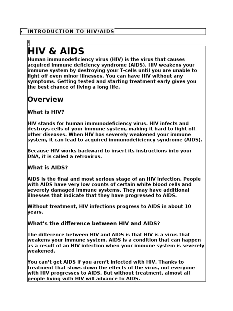 Introduction To Hiv Notes by Pauline Maina | PDF | Hiv/Aids | Hiv
