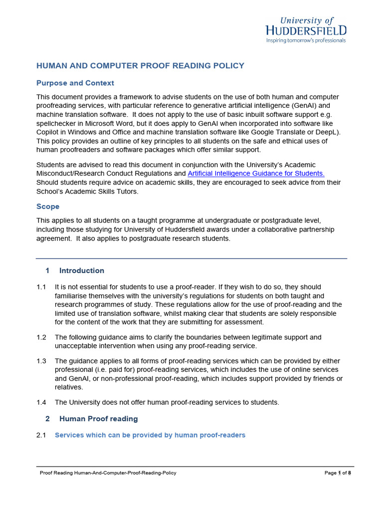 Human and Computer Proof Reading Policy | PDF | Proofreading | Linguistics