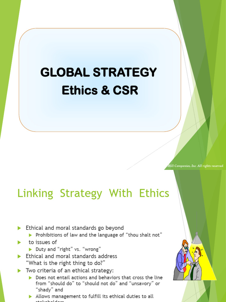 Global Strategy - Ethics and CSR | PDF | Corporate Social ...