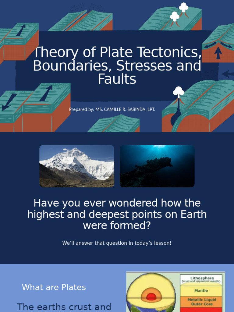Grade 10 Theory of Plate Tectonics Boundaries Stresses and Faults | PDF