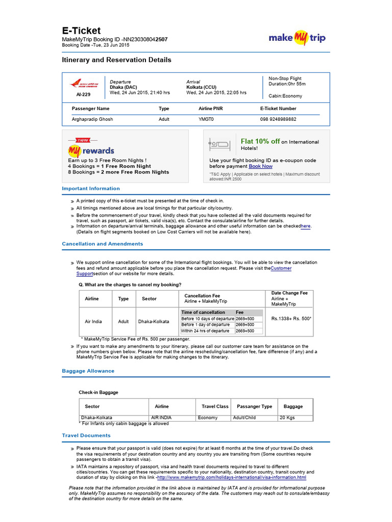NN230308042507 Eticket | PDF | Travel Visa | Airlines