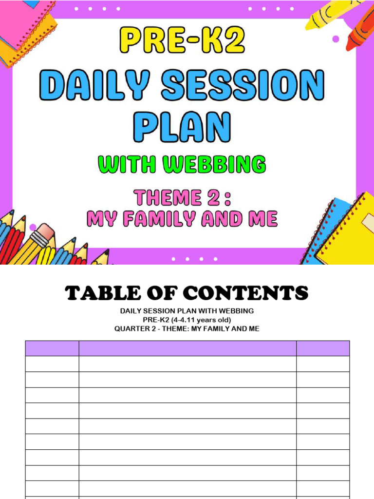Daily Session Plan With Webbing Pre-K2 Quarter-2 | PDF | Poetry