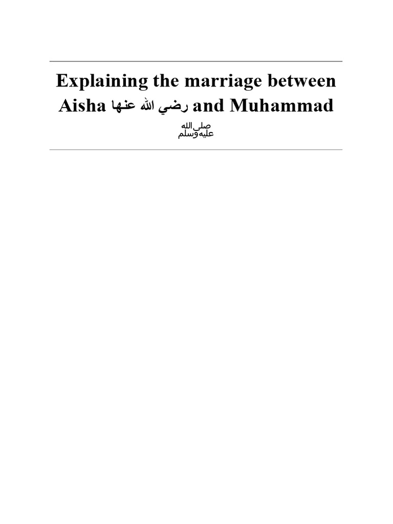 Explaining The Marriage Between Aisha | PDF | Bible | Revelation