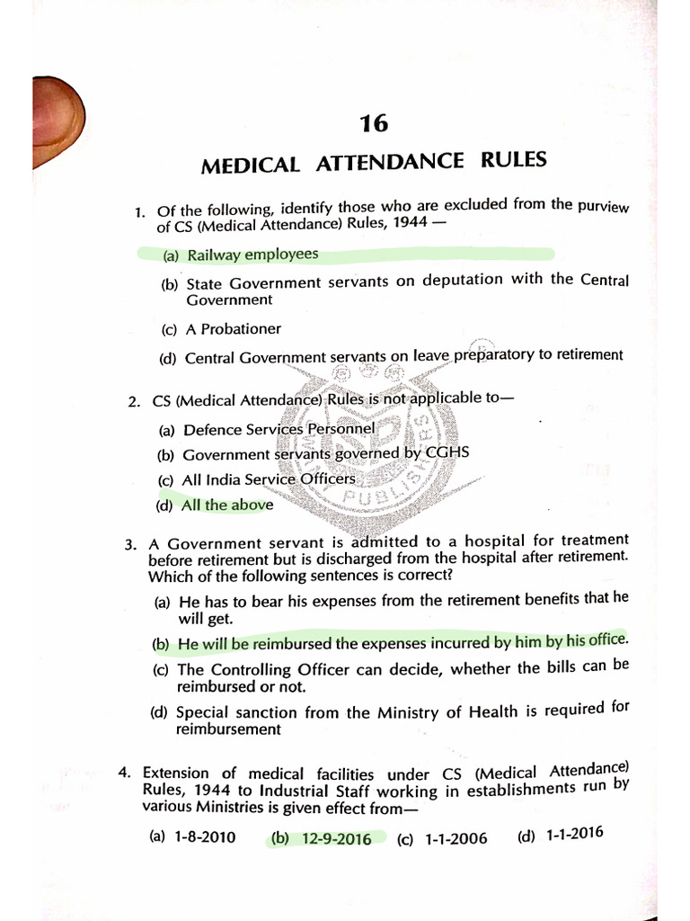 Medical Attendance Rules | PDF