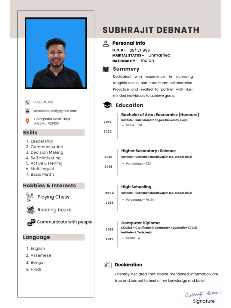 Simple Professional CV Resume | PDF | Cognition