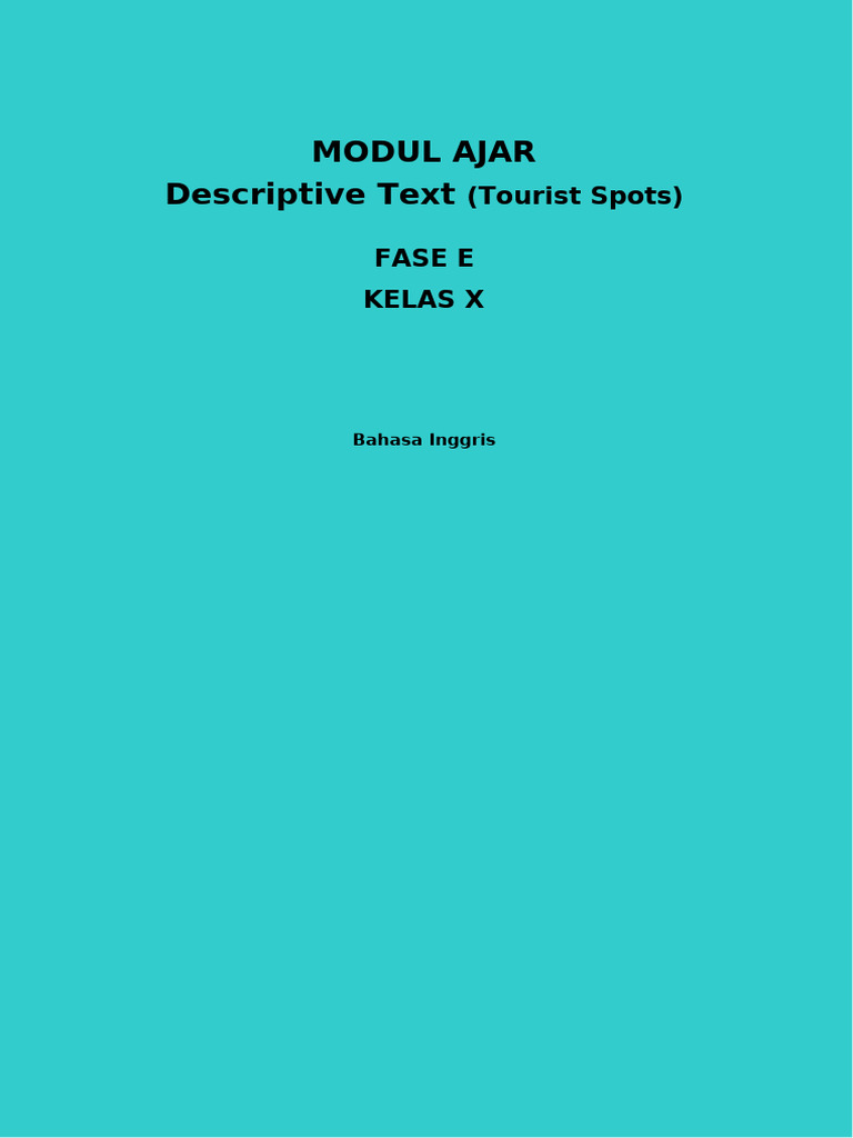 Modul Ajar Descriptive Text | PDF