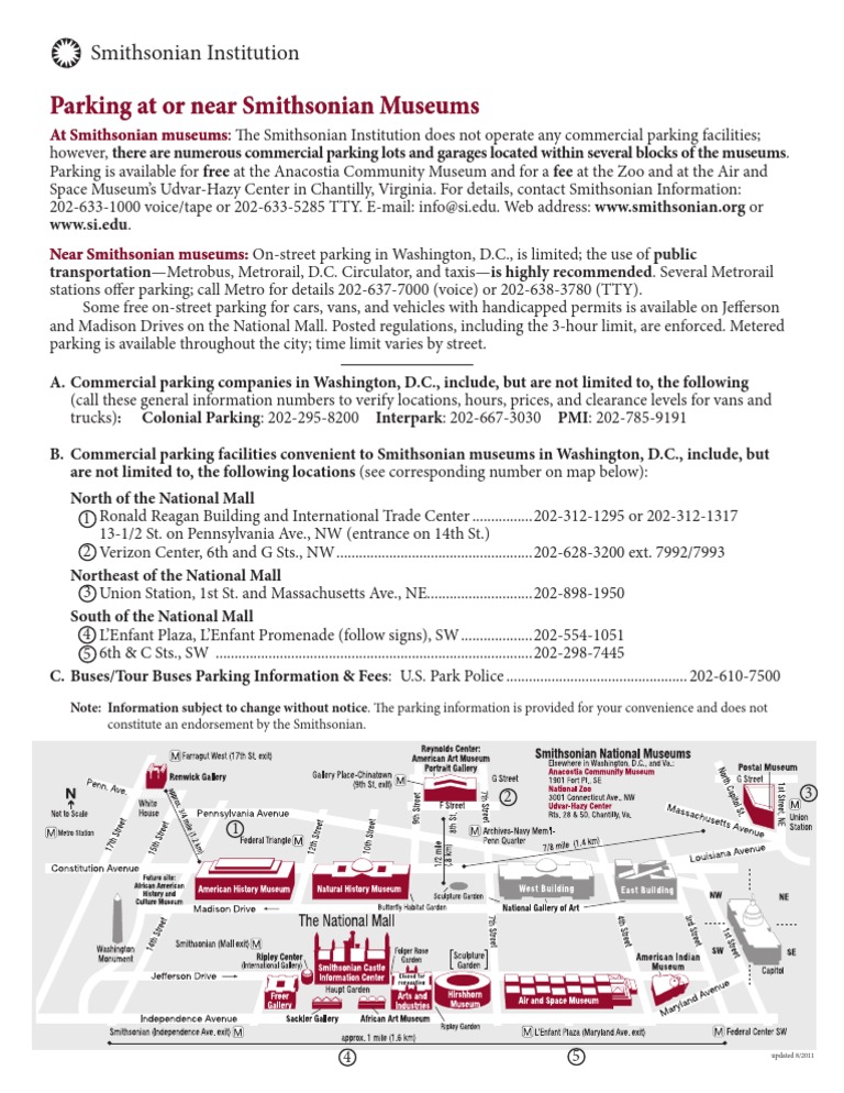 Parking at or Near Smithsonian Museums | PDF