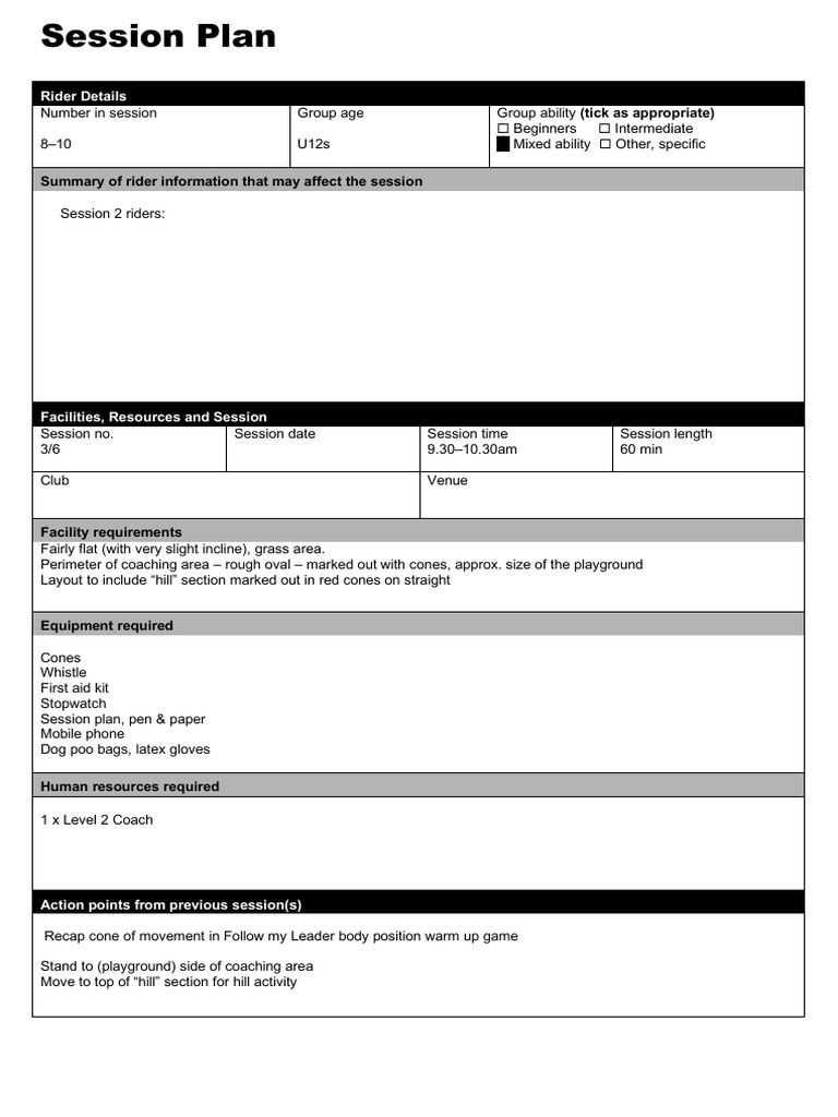 Week 3of6 Session Plan | PDF