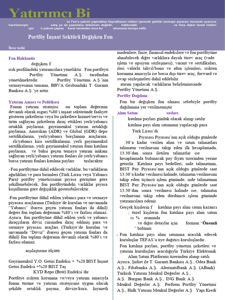 YBF - N - Aat Sektörü de - I - Ken Fon 01.07.2024 | PDF