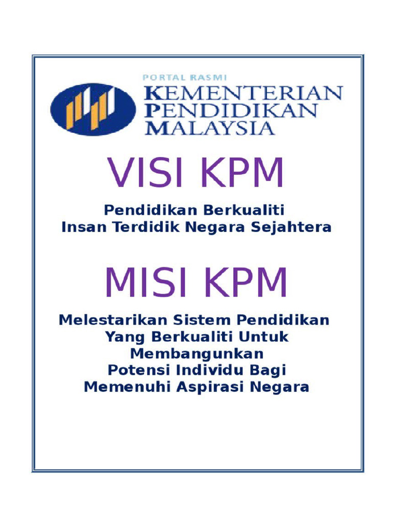 Visi Misi KPM | PDF