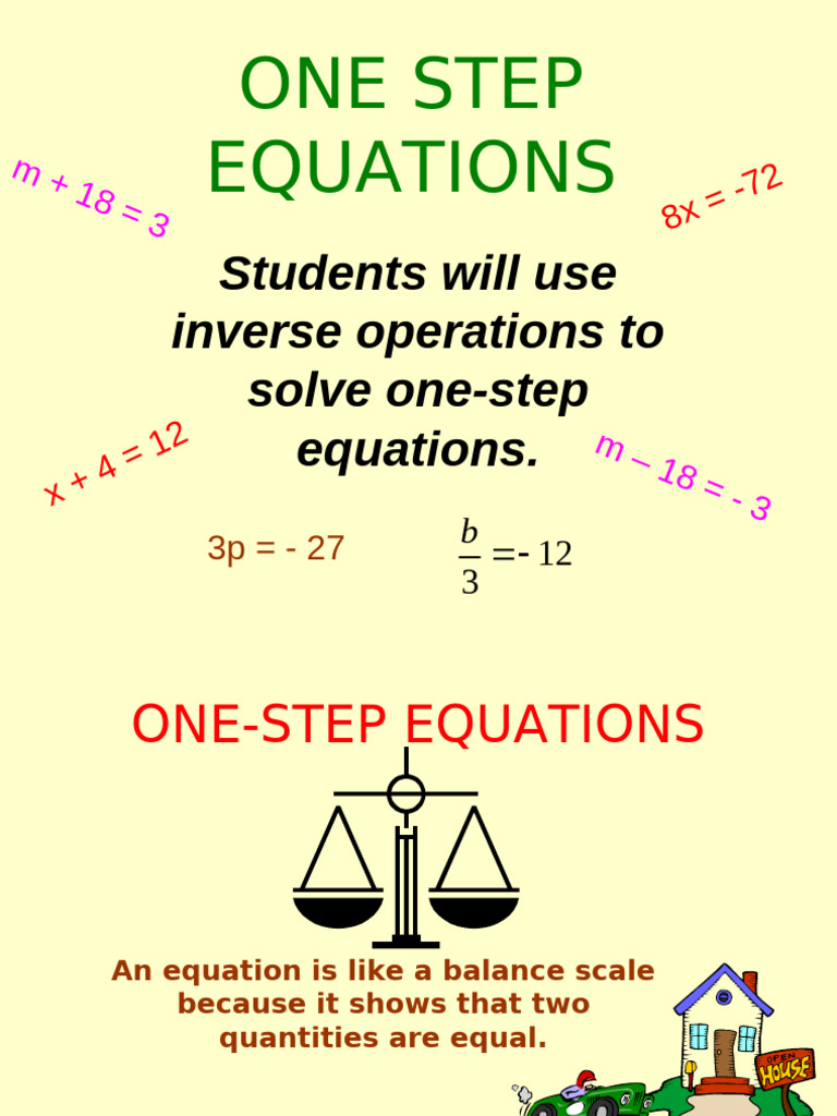 One Step Equations | PDF | Equations | Multiplication
