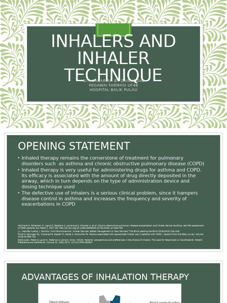 InhalerS and Inhaler Technique | PDF | Asthma | Chronic Obstructive ...