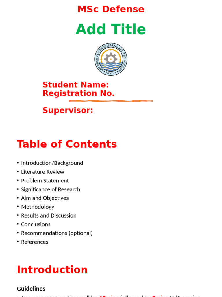 MSc Defense Presentation Guidelines | PDF | Methodology | Citation