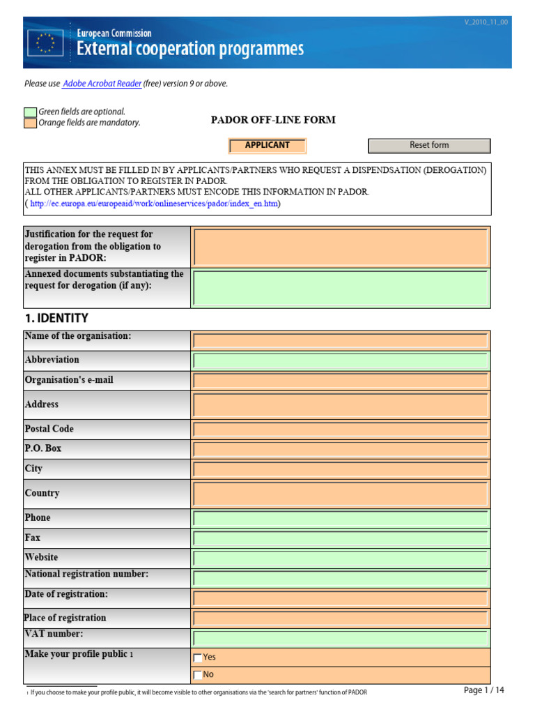 PADOR Offline Form for Derogation Requests | PDF | Power Station ...