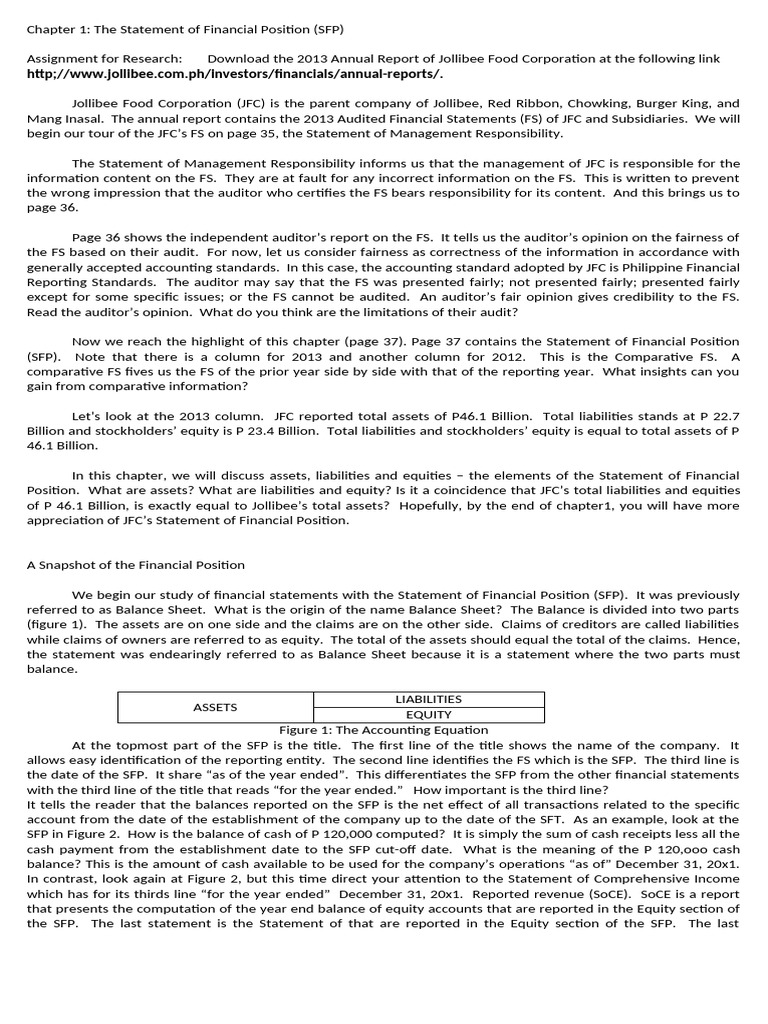 Statement-of-Financial-Position-lecture | PDF | Debits And Credits | Equity (Finance)