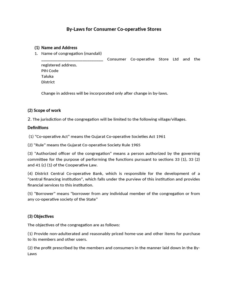Model-Bye-law-Sample-1 | PDF | Dividend | Cooperative