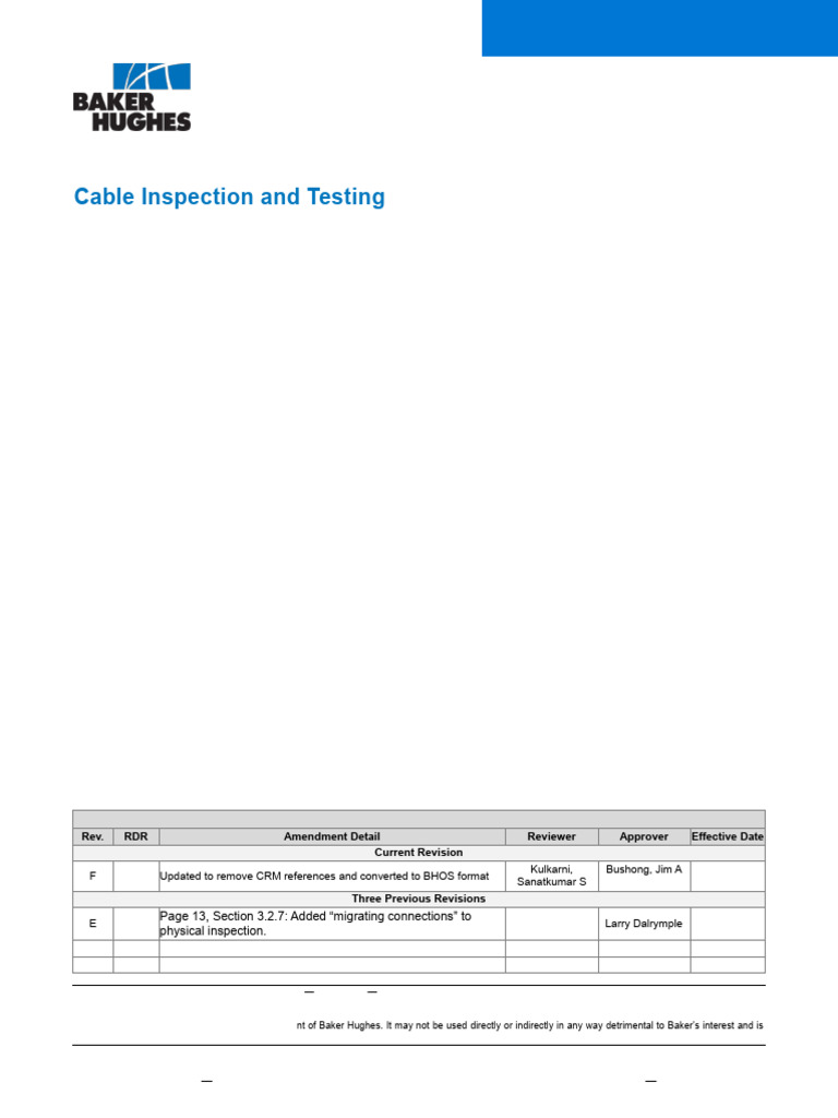 CBL-TST-7400 Cable Inspection and Testing | PDF | Electrical Resistance ...