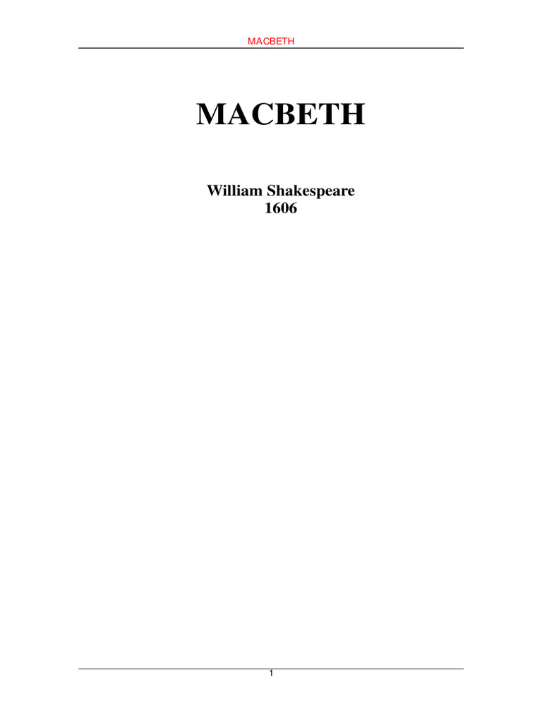 MACBETH | PDF | Macbeth