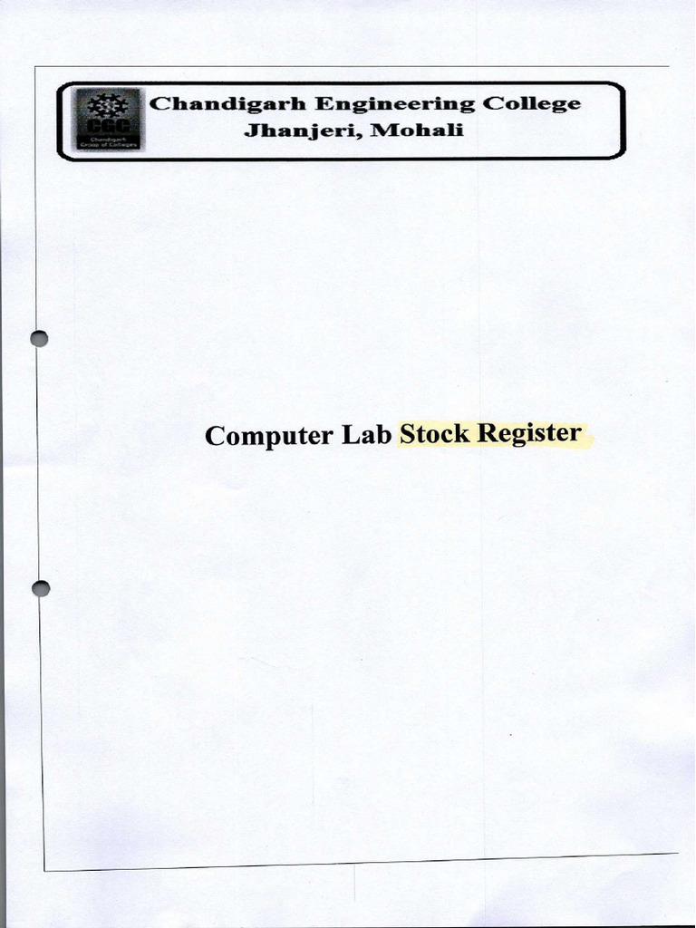 4.3.2-Computer Lab Stock Register | PDF