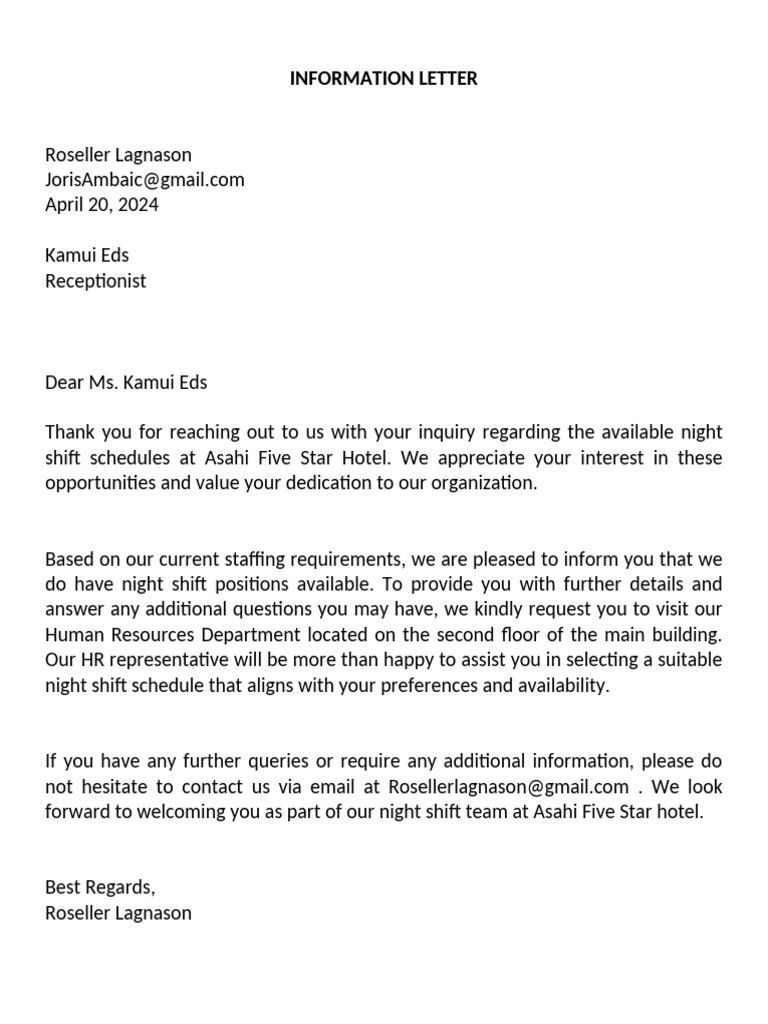 CDI 5 15 Civilian Letter | PDF | Business