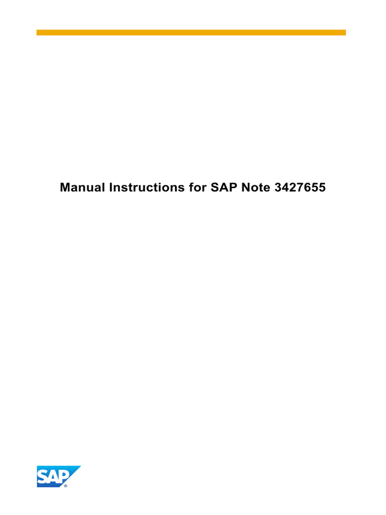 Manual Instructions For SAP Note 3427655 | PDF | Computing | Sap Se