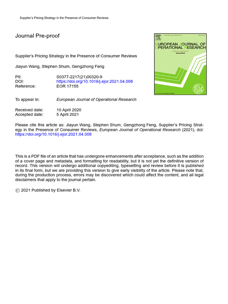 Wang 2021 | PDF | Retail | Supply Chain