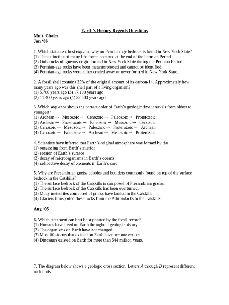 Earths History Reg Quest | PDF | Feather | Geology
