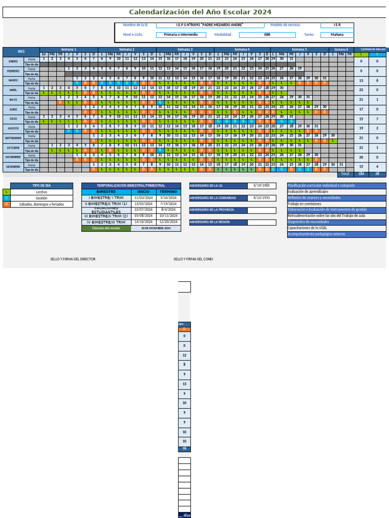 Calendarizacion 2024 PMA | PDF