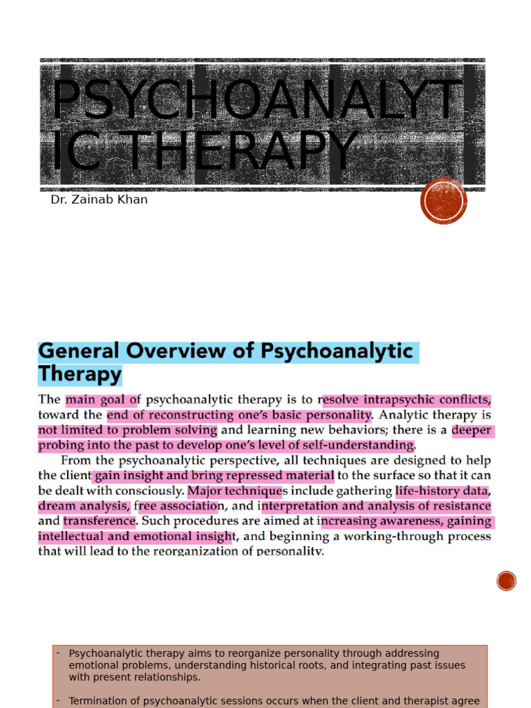 Psychoanalytic Therapy | PDF | Psychotherapy | Psychoanalysis