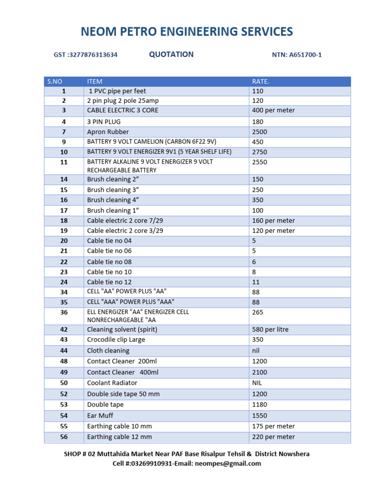 Neom Petro Engineering Services | PDF | Manufactured Goods | Electrical Engineering