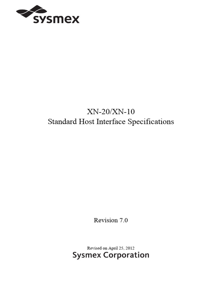 XN Standard Host Interface Specifications - EN - Ver7.0 | PDF ...
