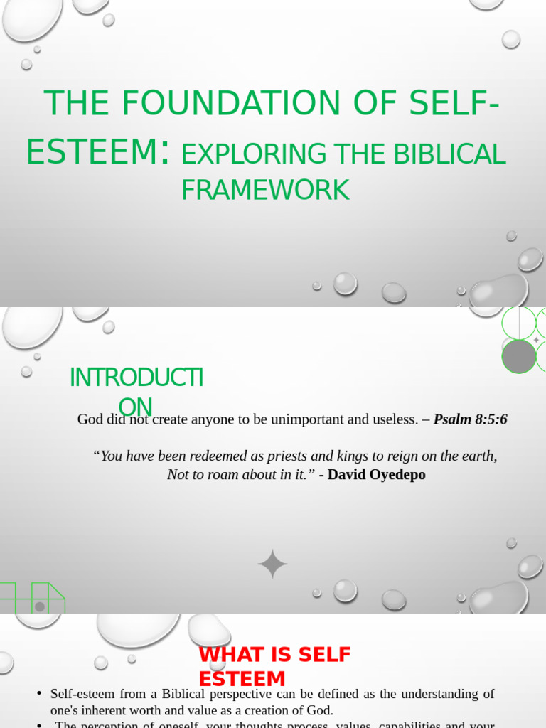 Biblical Framework For Self Esteem | PDF | Self Esteem | God