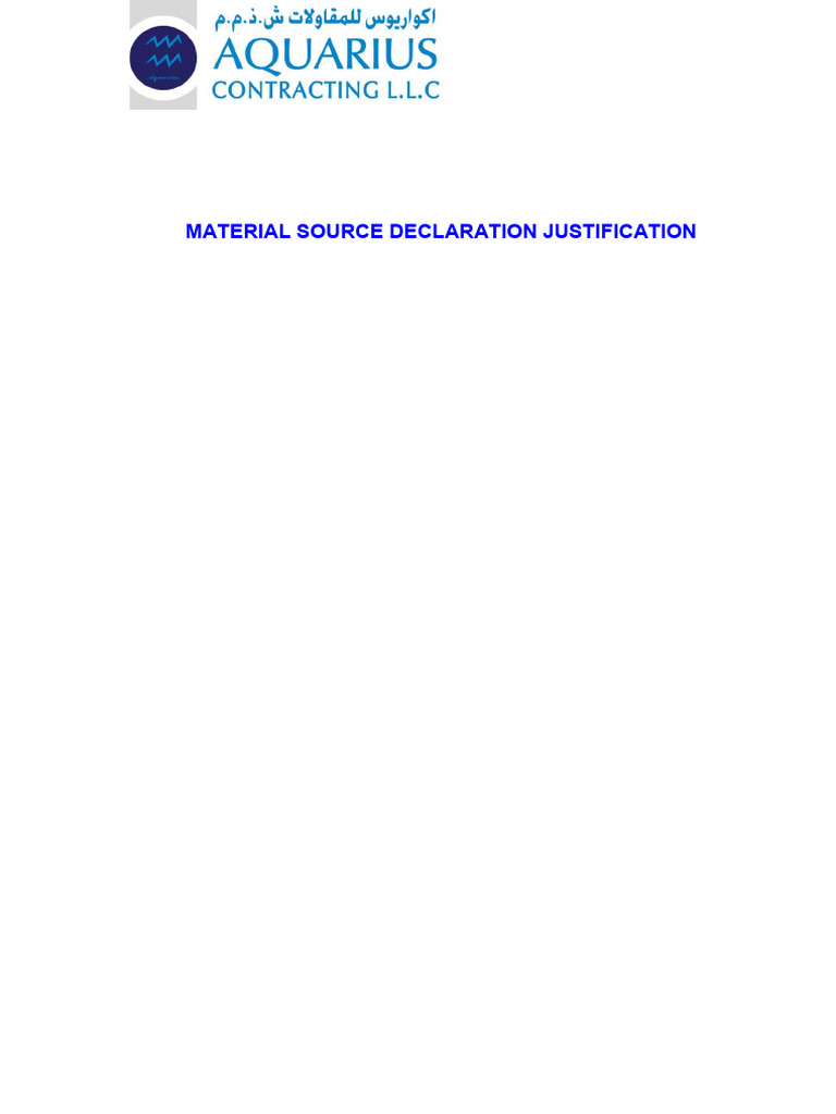 13-Material Source Declaration Justification (MSDJ) | PDF | United Arab ...