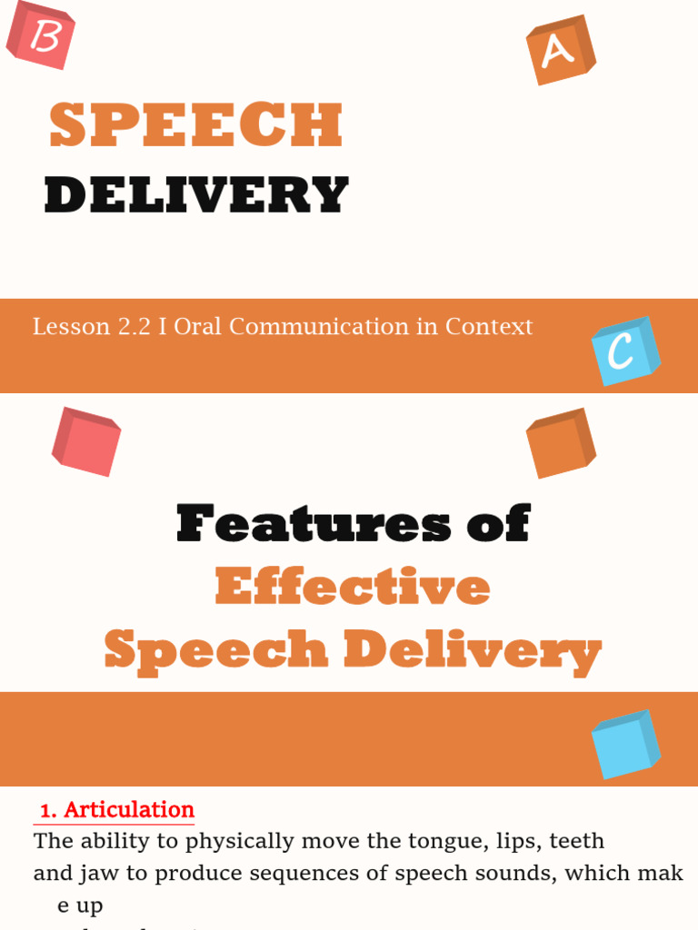 Speech Delivery | PDF | Speech | Gesture