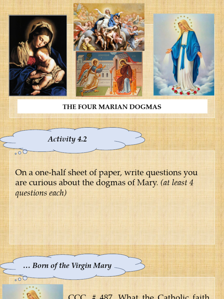 Lecture 4.2 Marian Dogmas | PDF | Mary, Mother Of Jesus | Christian ...