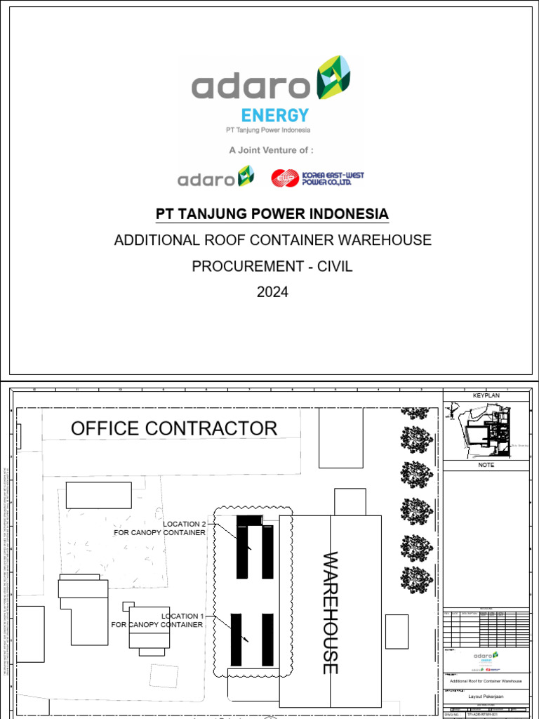 Drawing Canopy Kontainer PT - TPI-1 HGU | PDF | Civil Law (Common Law ...