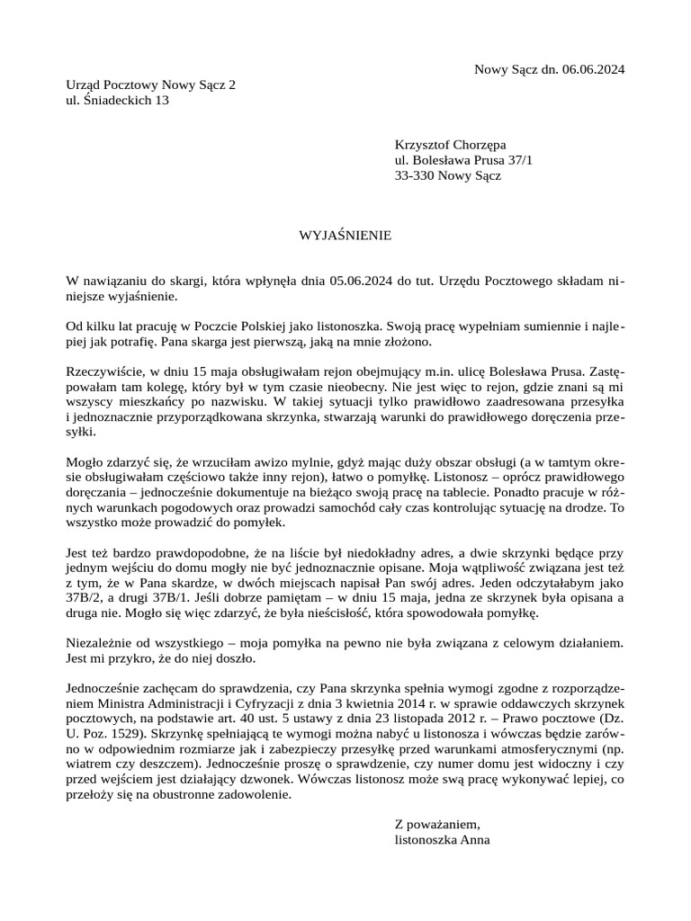 Odpowiedz Na Skarge | PDF