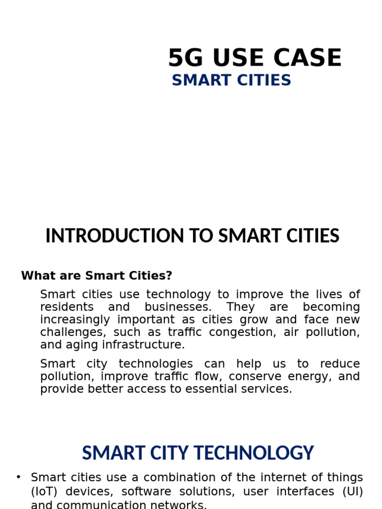 5g Use Cases in Smart Cities | PDF | Internet Of Things | Traffic
