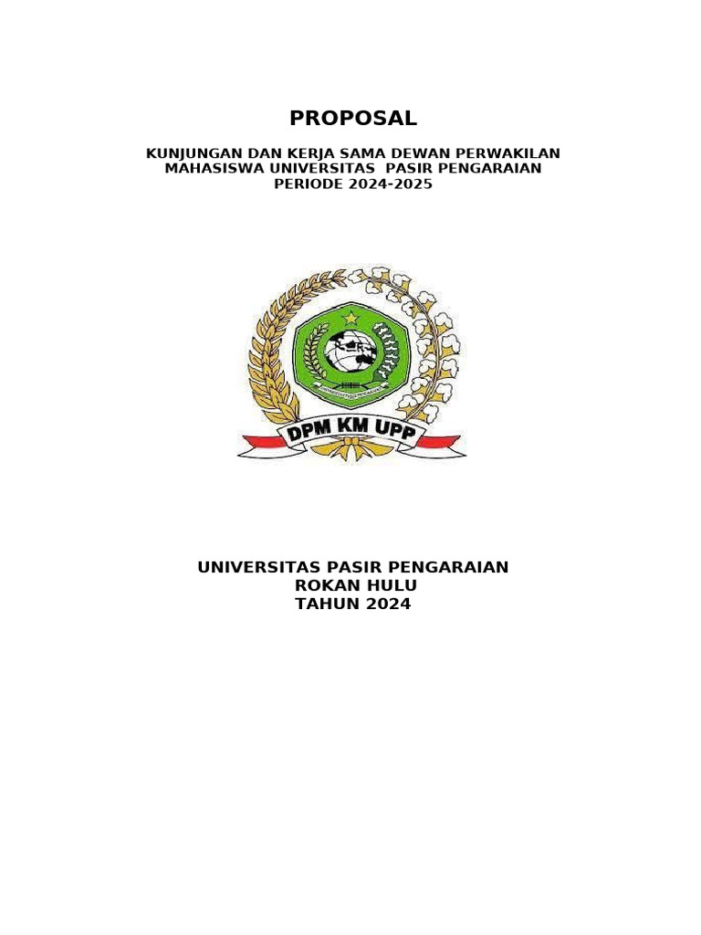 Proposal Kunjungan DPM Upp | PDF | Karier & Perkembangan | Ilmu Sosial