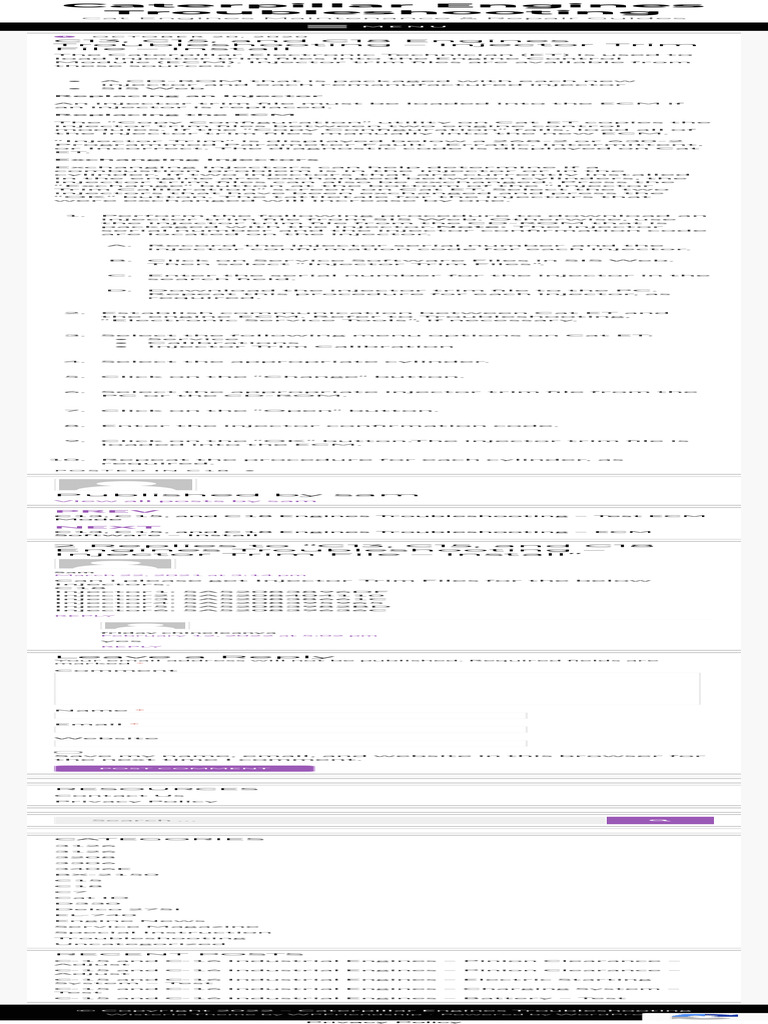 C13, C15, and C18 Engines Troubleshooting - Injector Trim File ...