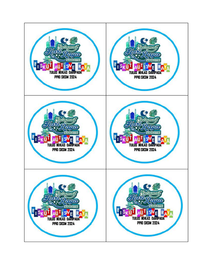 Sticker Biskut Autism Raya | PDF