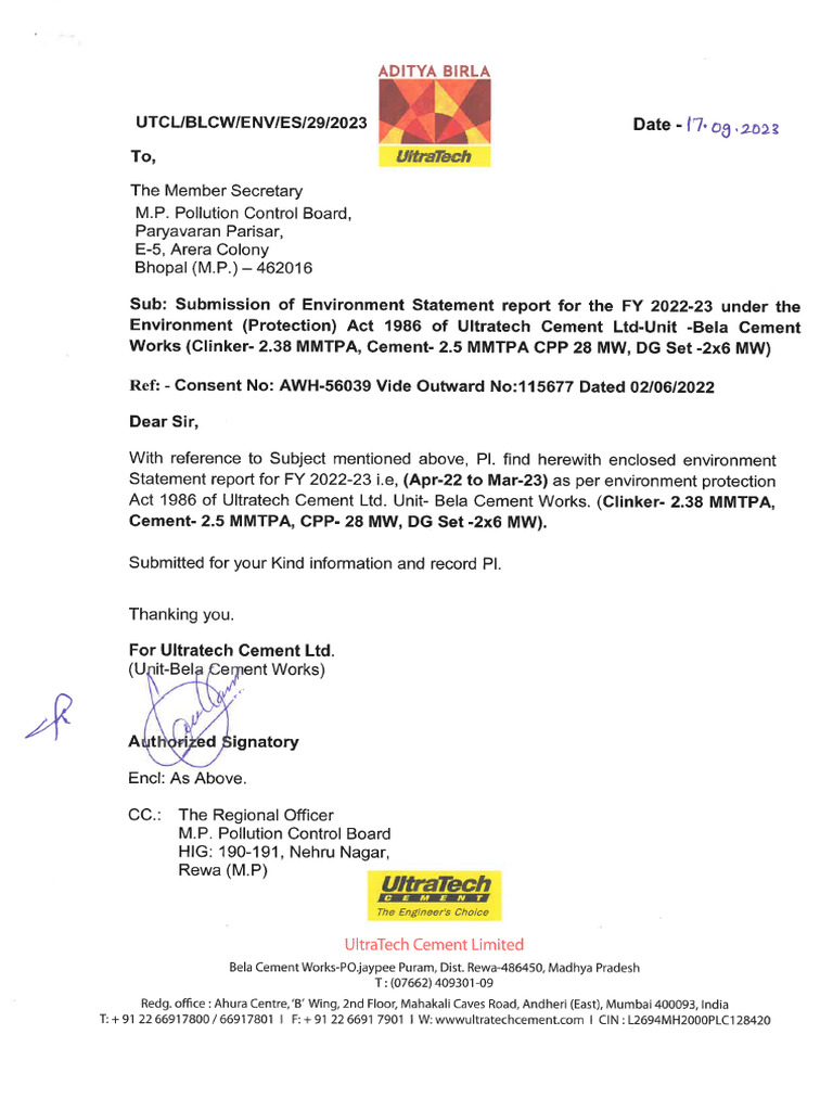 BLCW Ed Es 2022 23 Cement Plant CPP Whrs and DG Set | PDF BLCW Ed Es 2022 23 Cement Plant CPP Whrs and DG Set | PDF